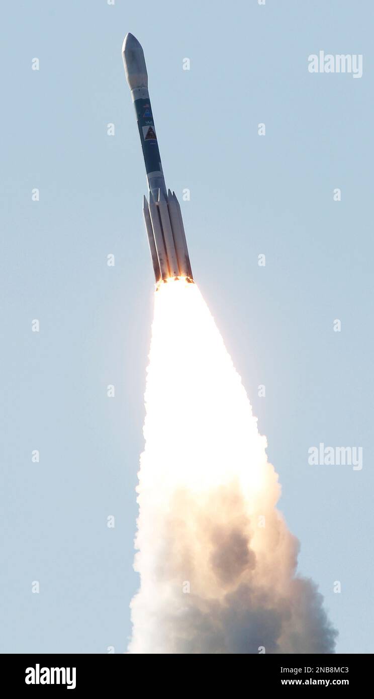 A Delta II rocket, carrying the Gravity Recovery and Interior ...