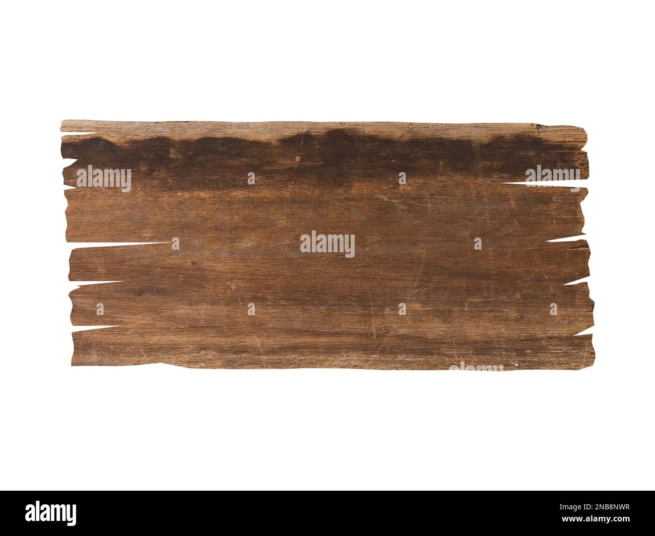 Vintage and rusty brown wooden sign on a white background. Clipping ...
