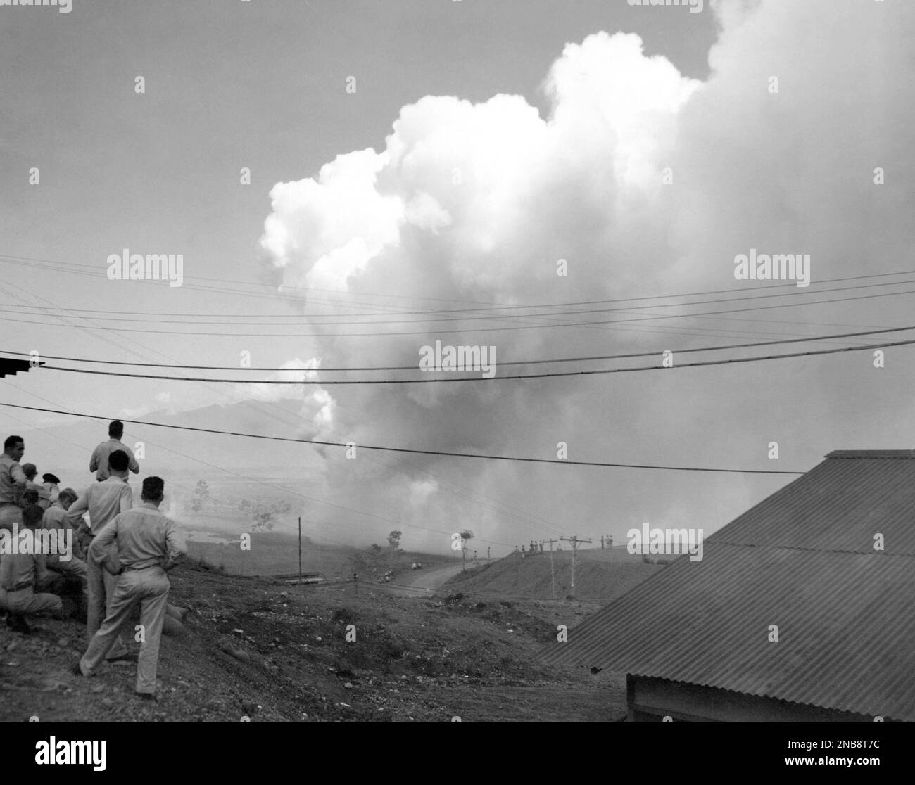 With a heavy explosion that sends huge columns of white smoke into the ...