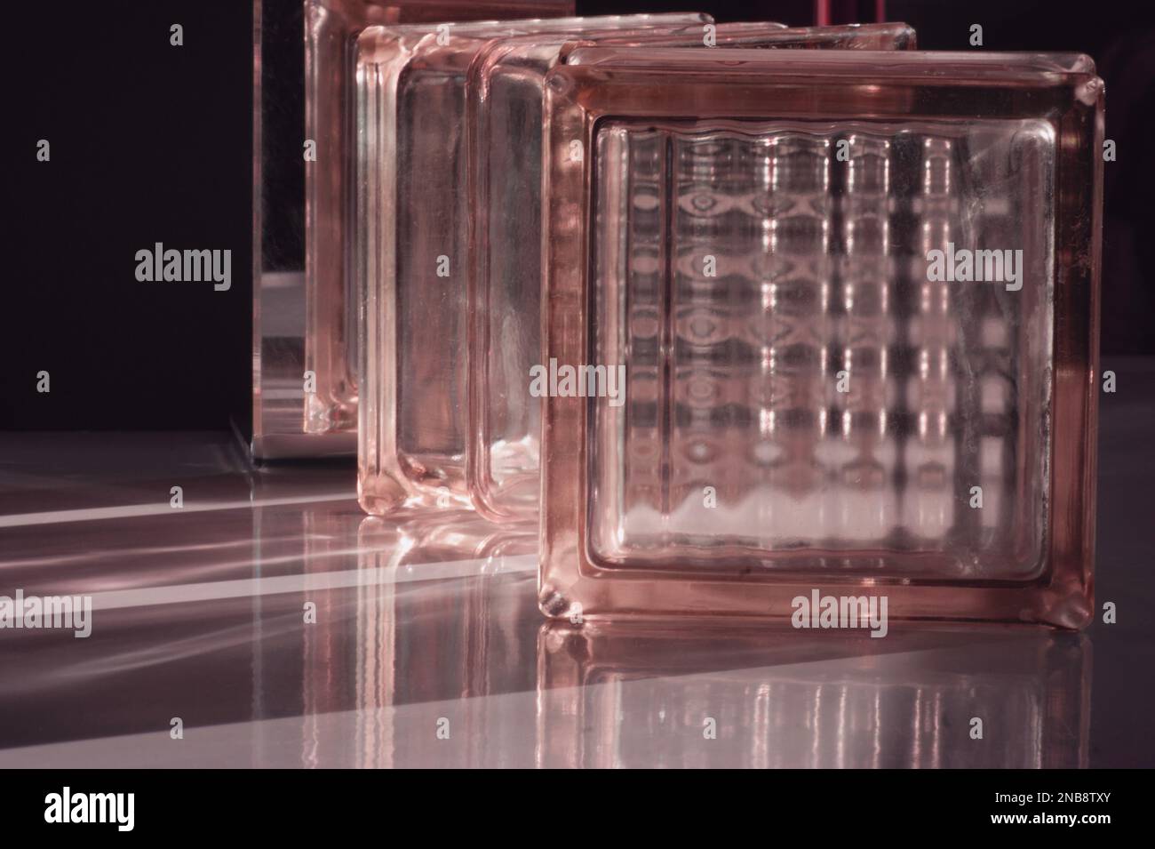 Window glass building blocks used for design & construction are in a ...