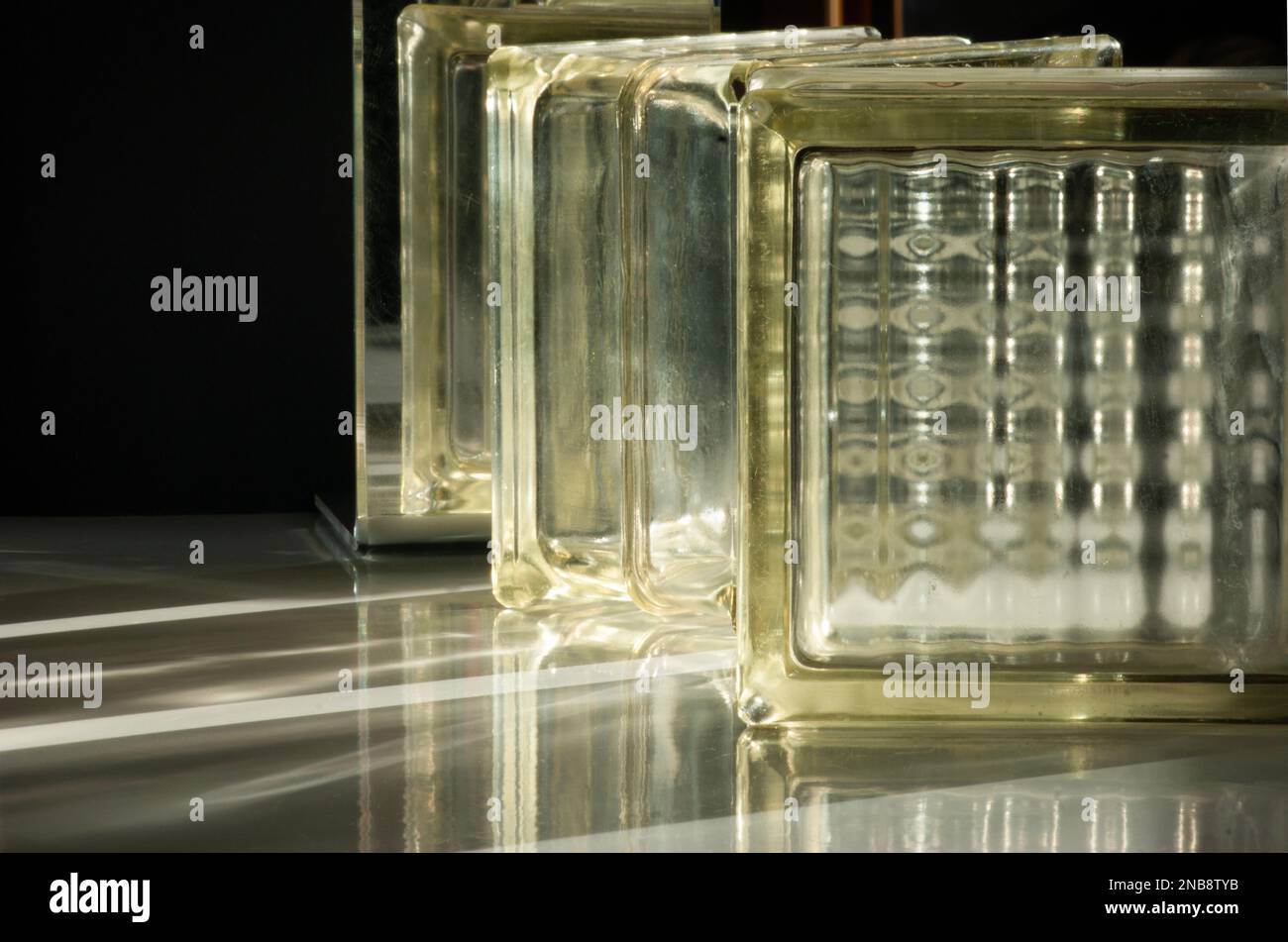 Window glass building blocks used for design & construction are in a ...