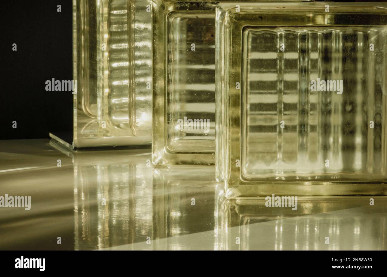 Window glass building blocks used for design & construction are in a ...