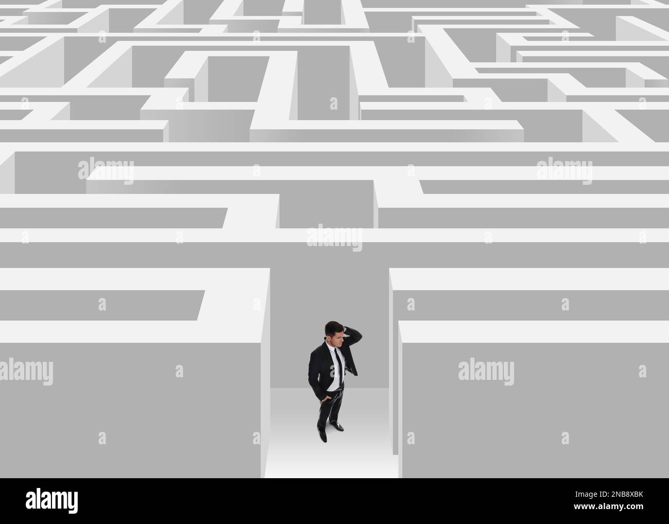 Business challenge businessman entrance maze hi-res stock photography ...