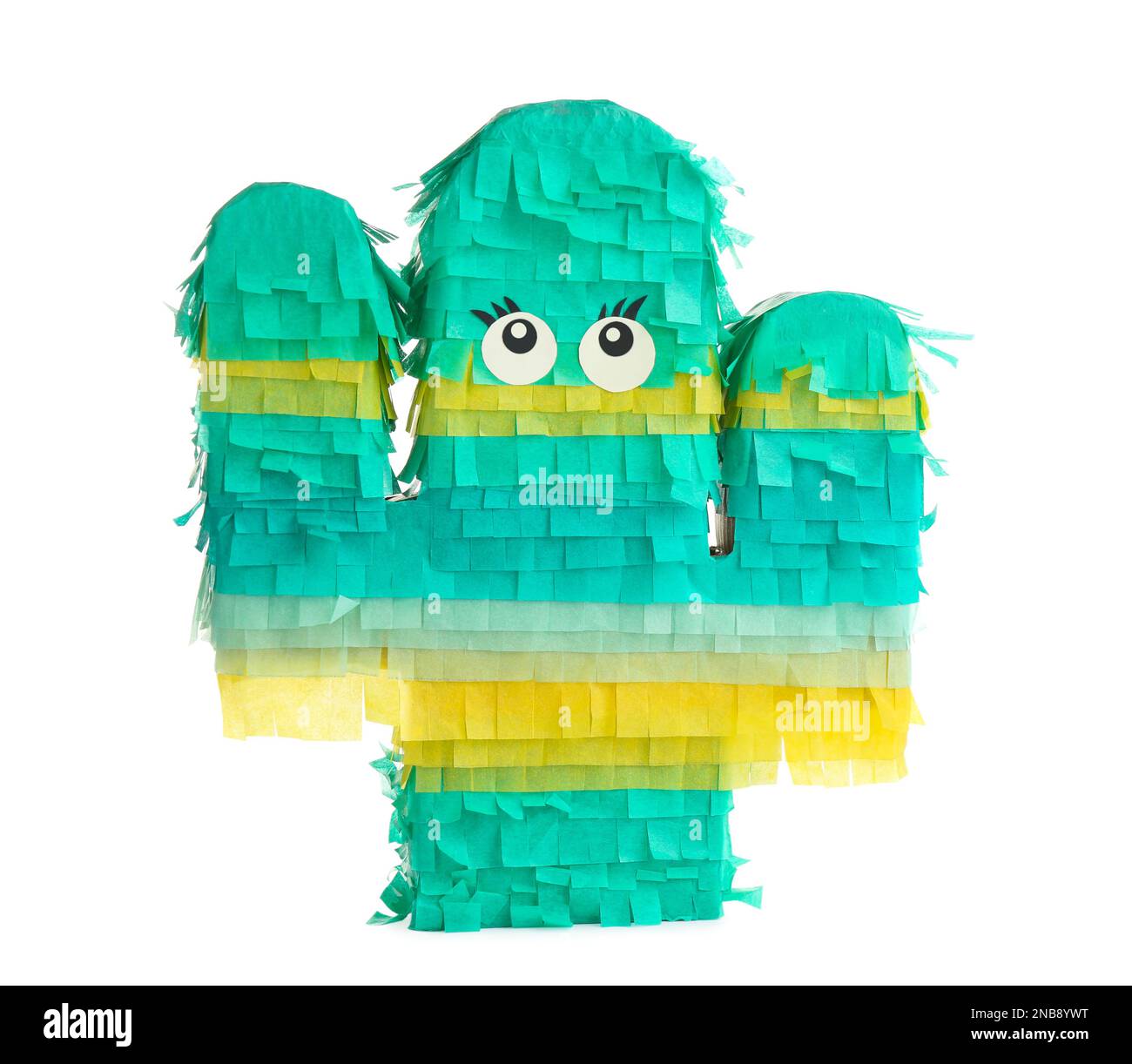 Bright colorful cactus pinata isolated on white Stock Photo - Alamy