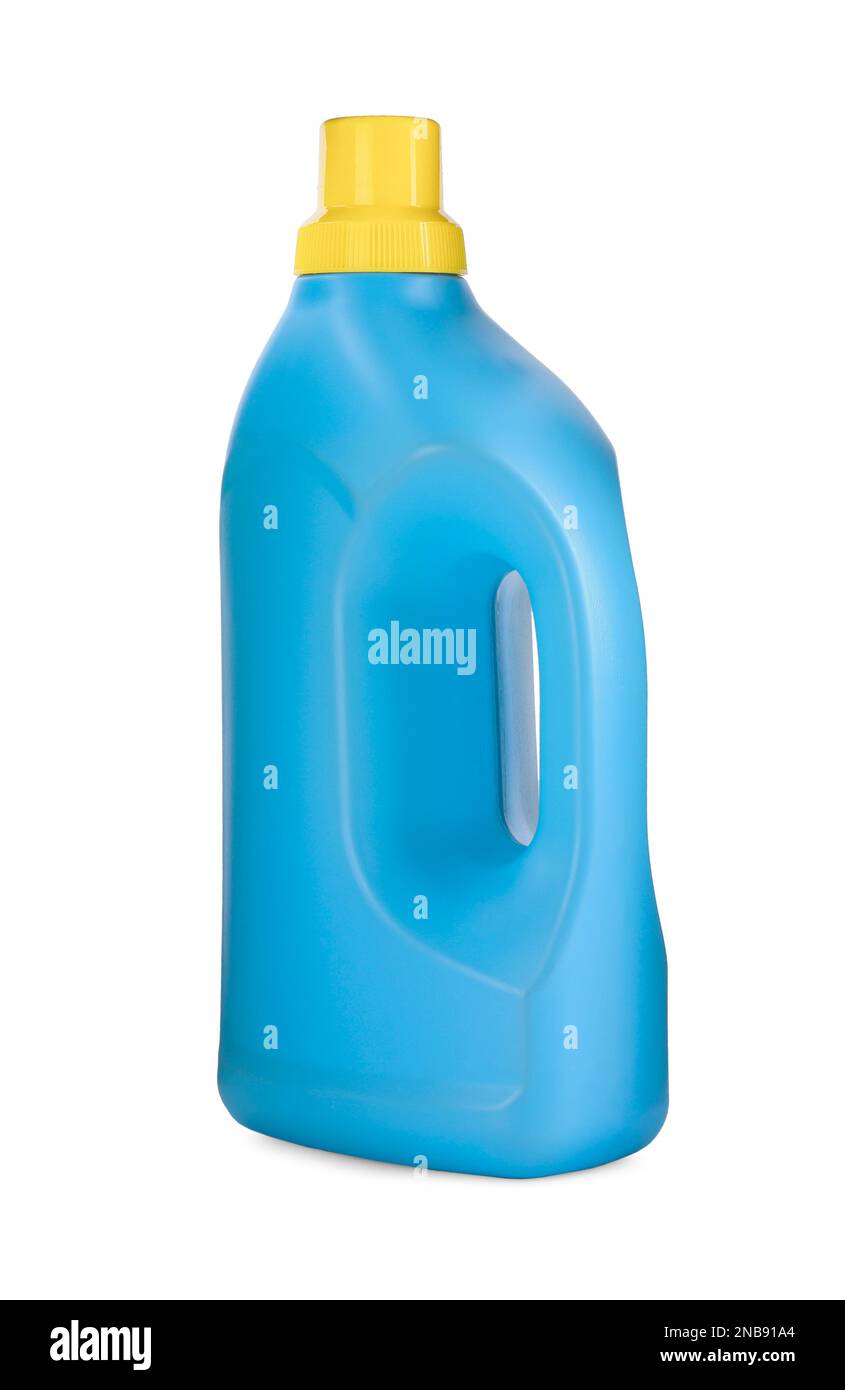 Light blue bottle of detergent isolated on white Stock Photo - Alamy