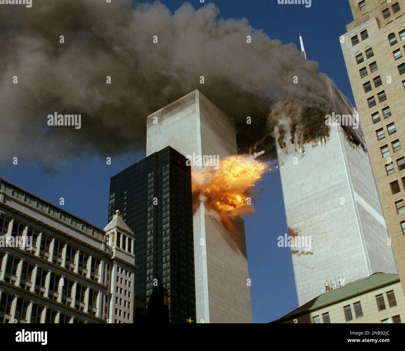 FILE - In this Sept. 11, 2001 file photo, United Airlines Flight 175 ...