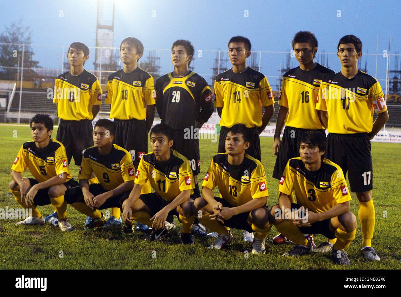 Players of Brunei DS pose for a photo before their ASEAN Football ...