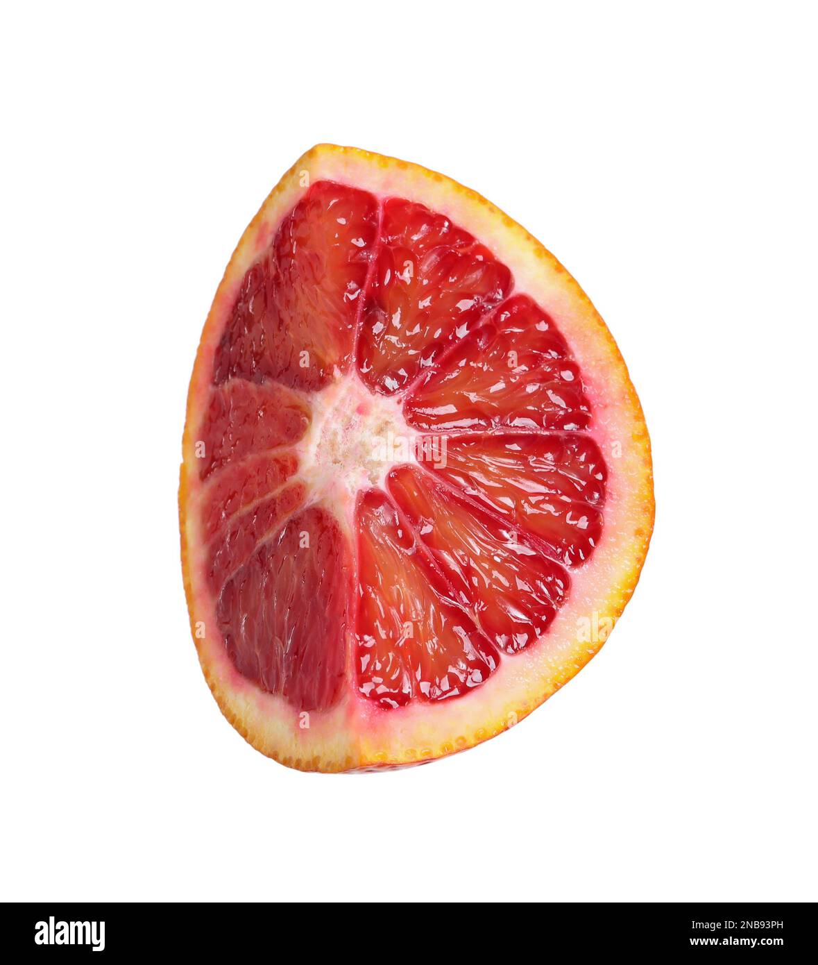 Cut ripe red orange isolated on white Stock Photo - Alamy