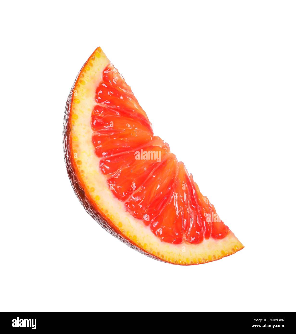 Cut ripe red orange isolated on white Stock Photo - Alamy