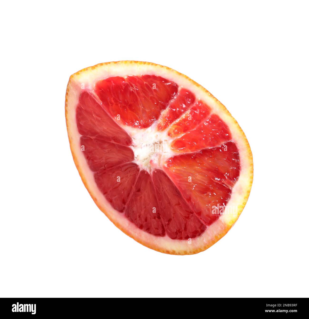Cut ripe red orange isolated on white Stock Photo - Alamy