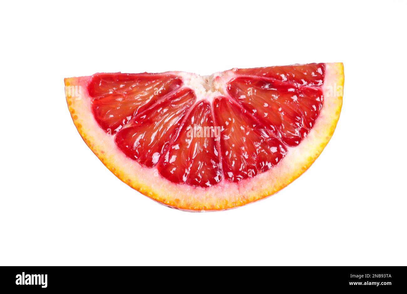 Cut ripe red orange isolated on white Stock Photo - Alamy