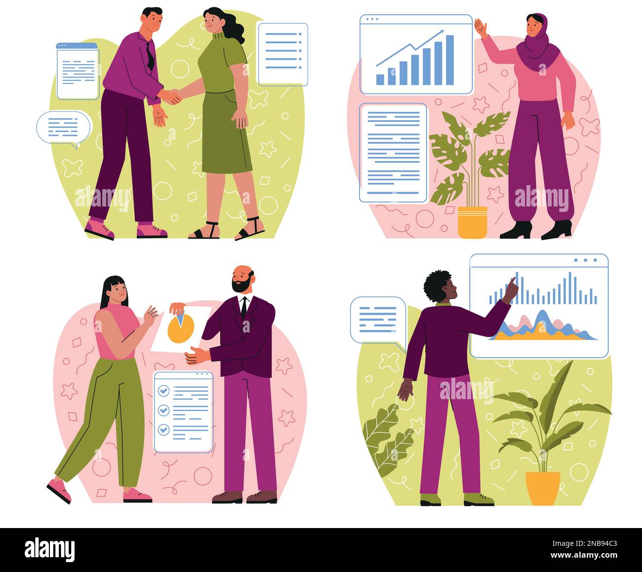 Set of people doing business activities Stock Vector Image & Art - Alamy
