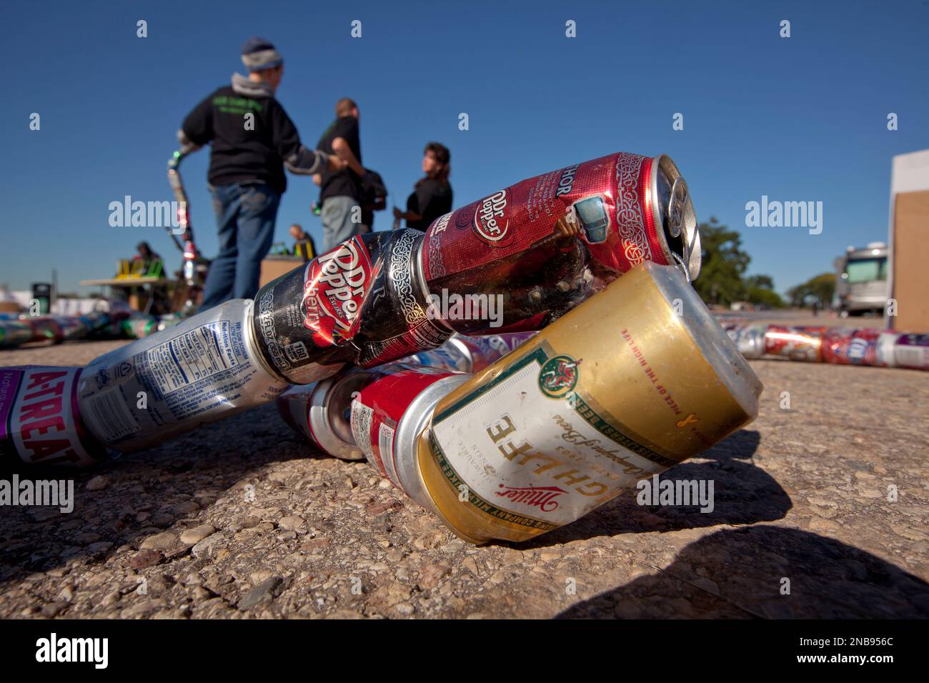 Workers at the Can Crusade to break the world record for the longest ...
