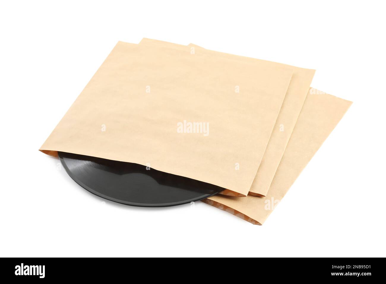 Vintage vinyl records in paper covers on white background Stock Photo ...