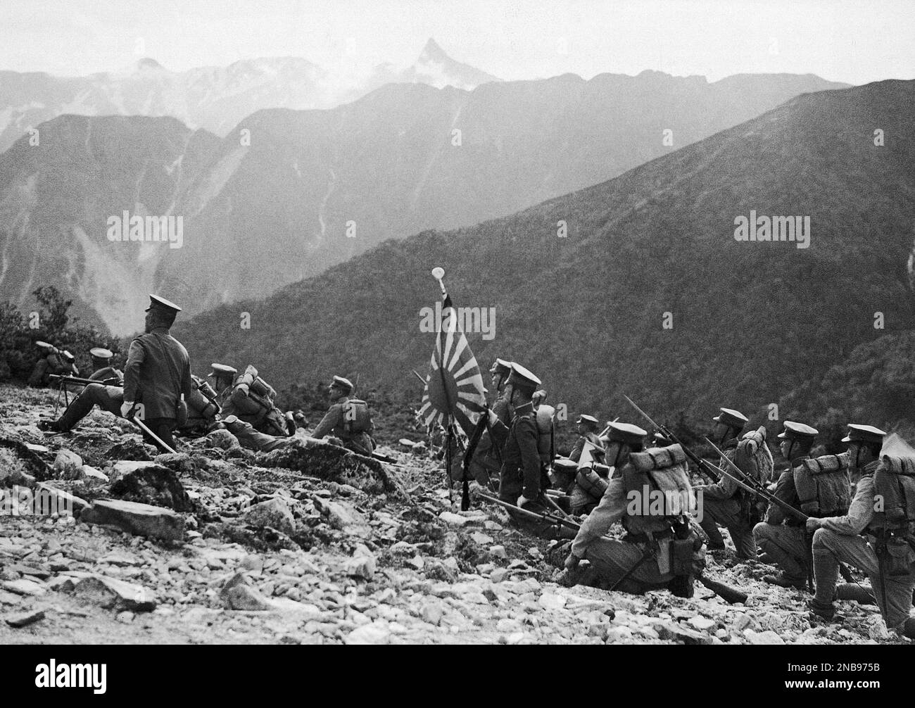 Members of the 53rd Infantry regiment of the Japanese army are at ...