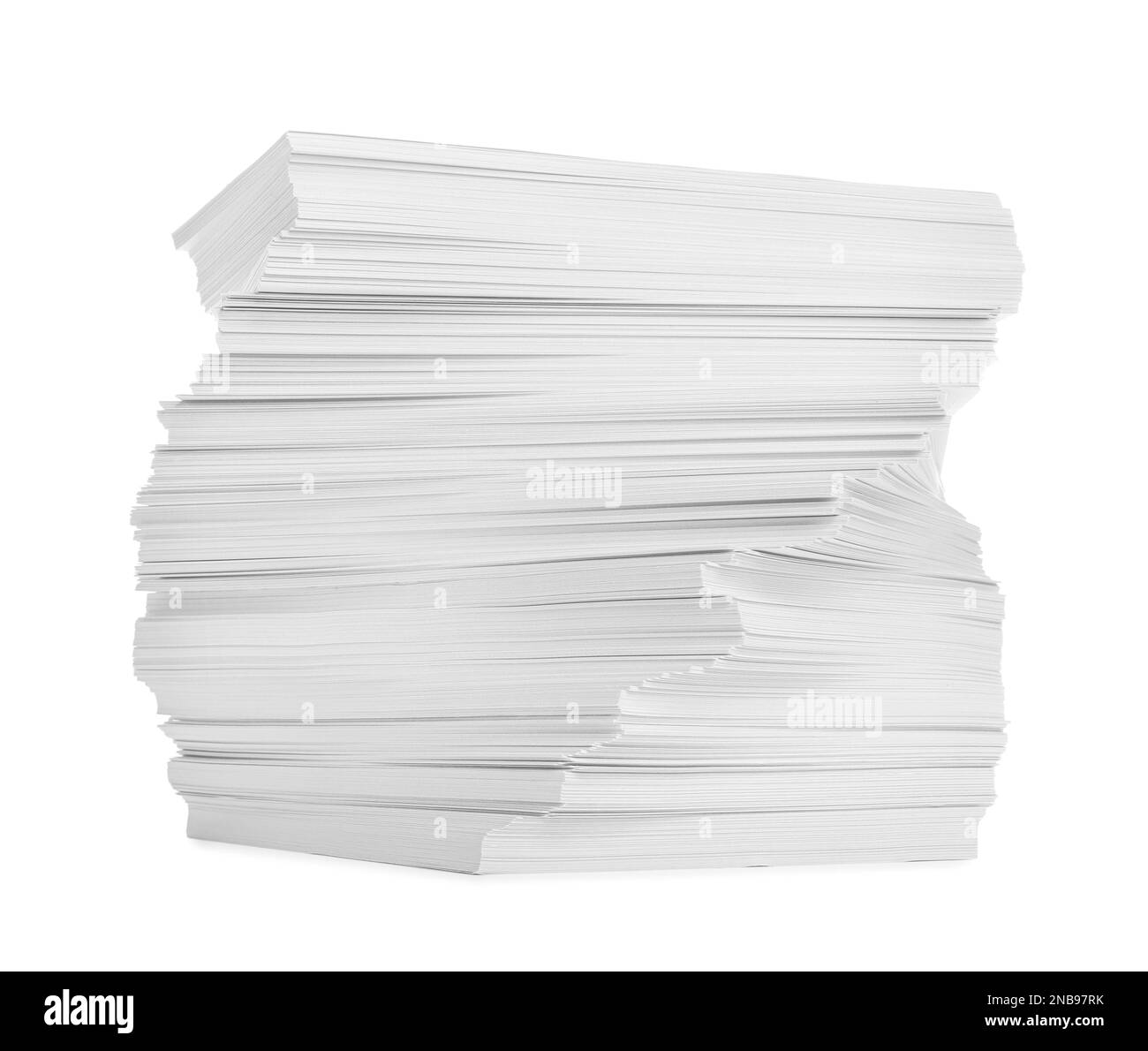 Stack of paper sheets isolated on white Stock Photo - Alamy