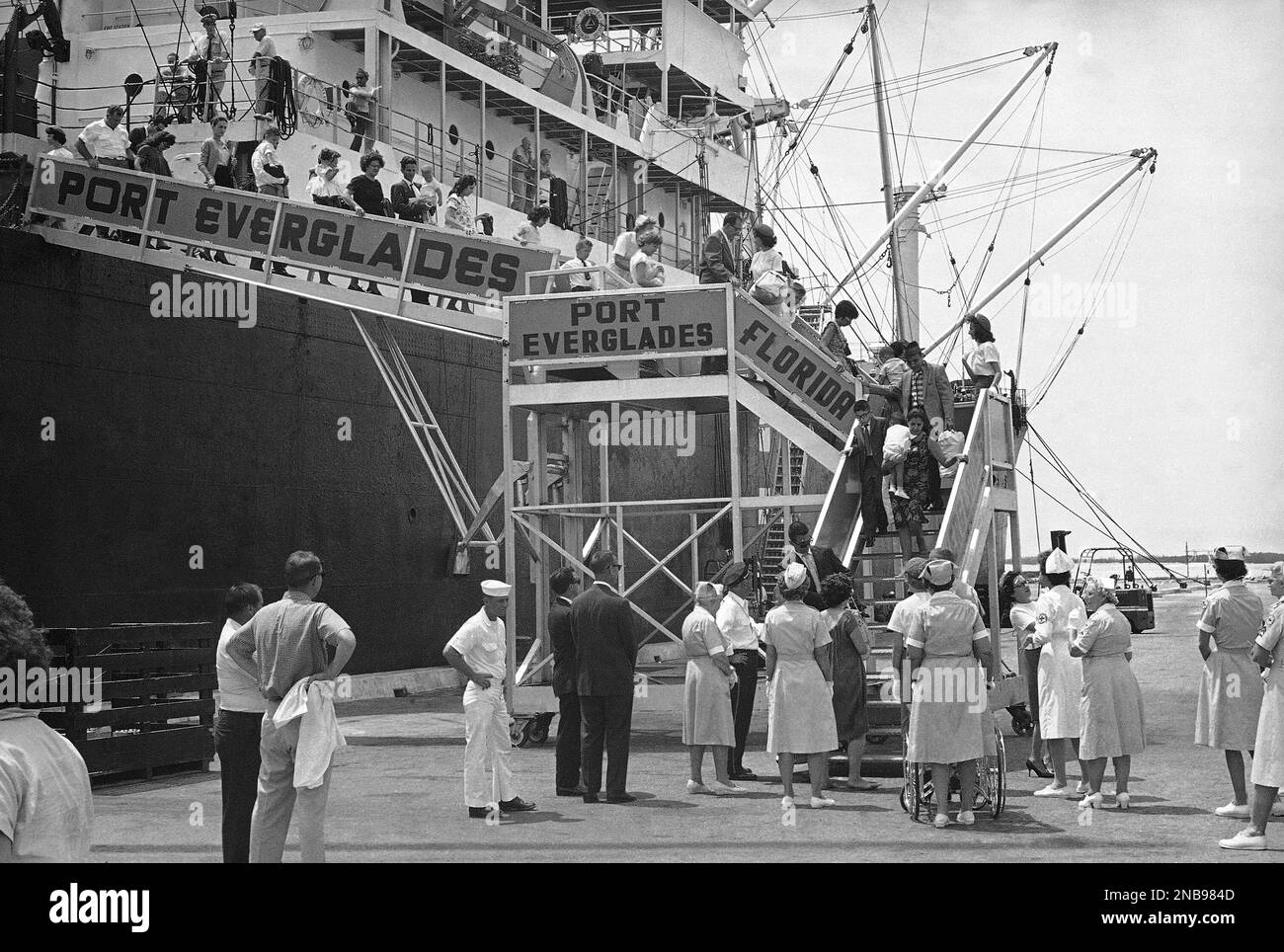 The first of 759 Cuban exiles arriving aboard the freighter American ...
