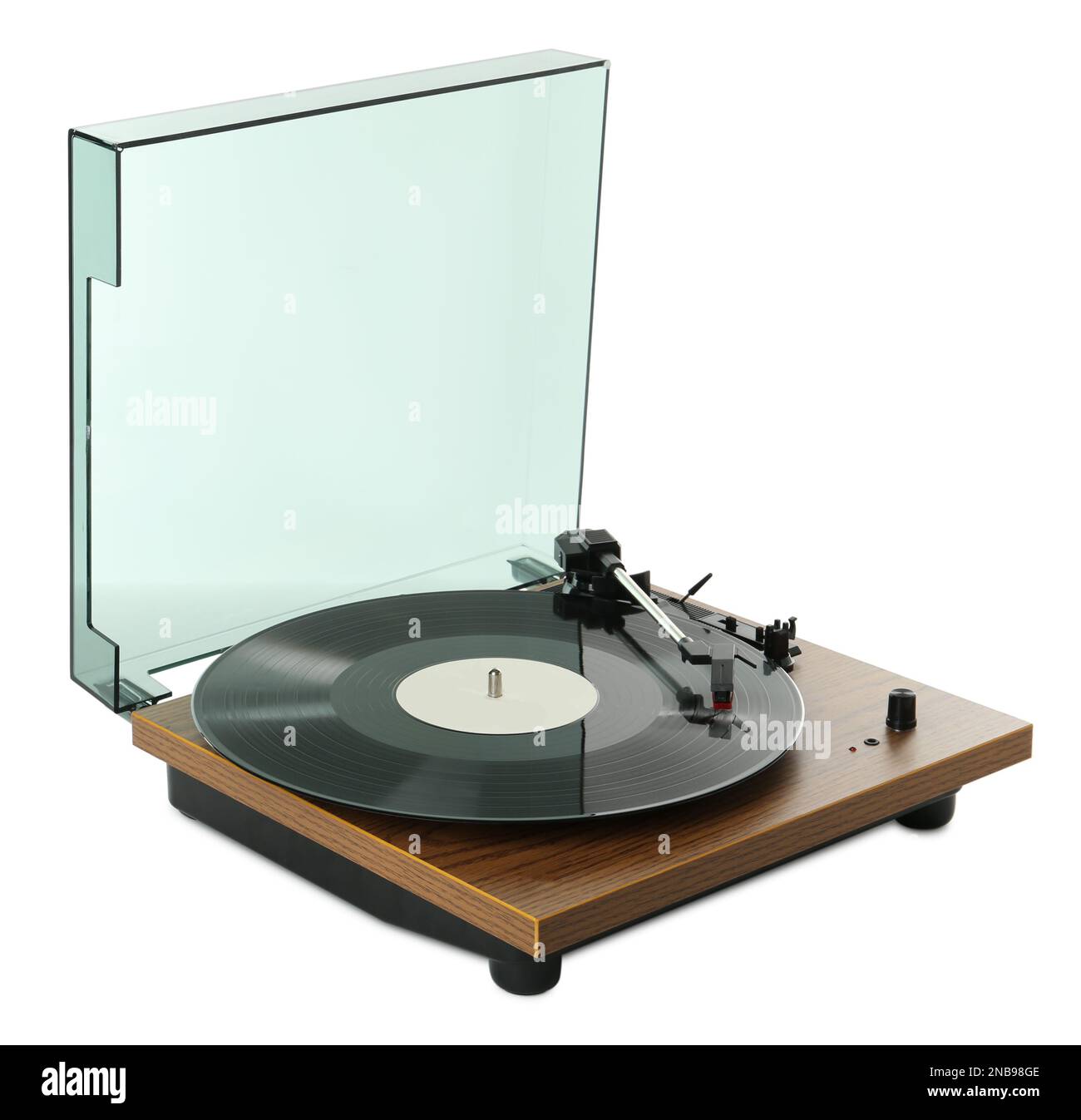 Modern turntable with vinyl record isolated on white Stock Photo - Alamy