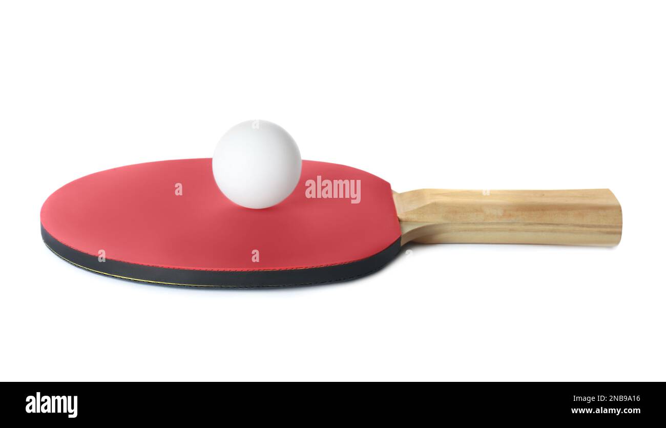 Ping pong racket and ball isolated on white Stock Photo - Alamy