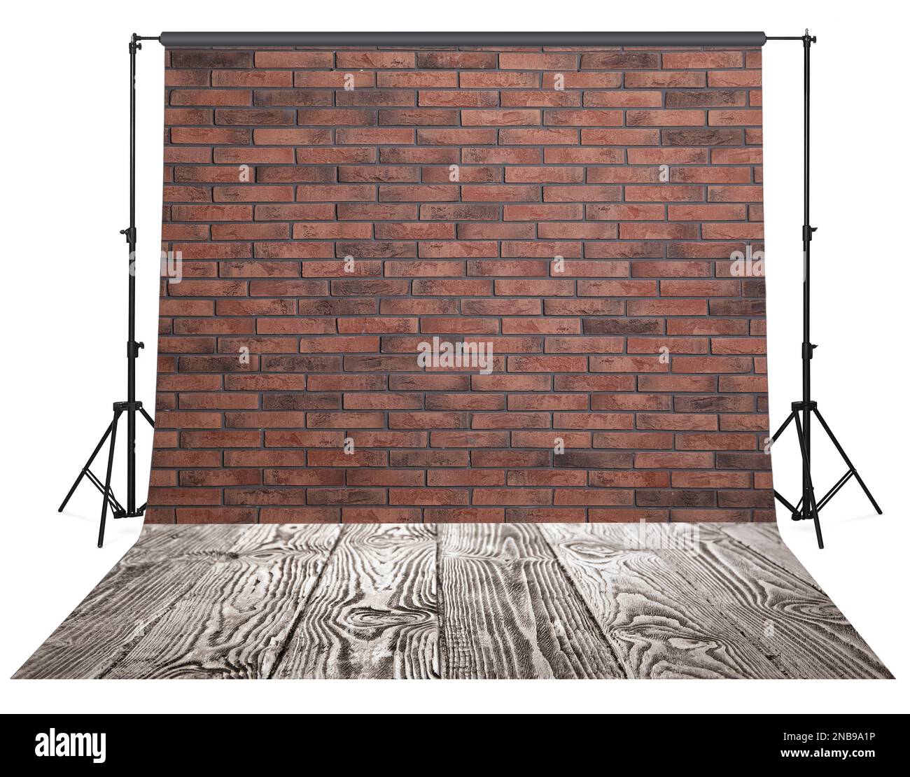 Studio Wood Floor Brick Wall White Empty Wooden Floors With Brick Wall