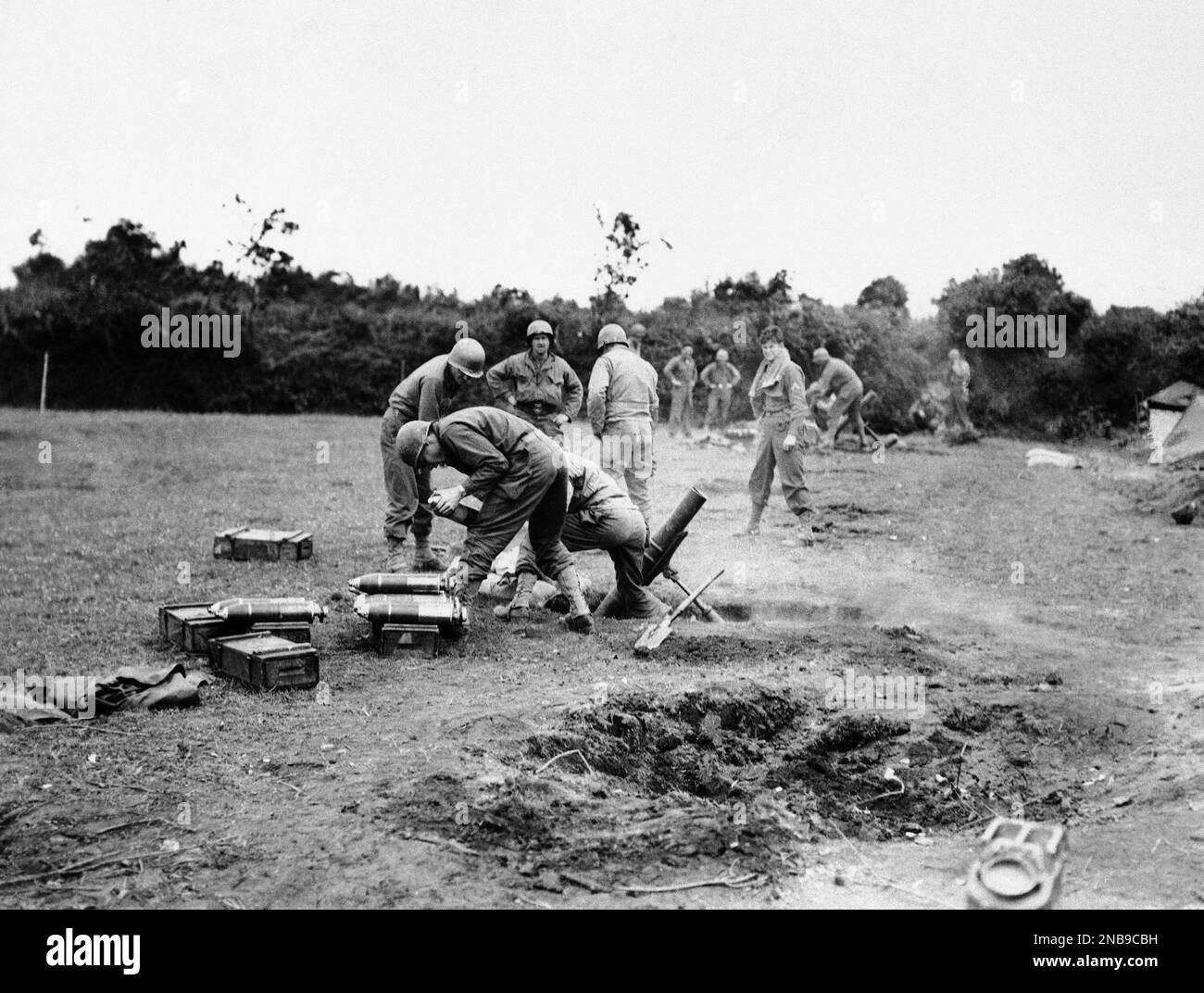 This American mortar company batters away at the Germans in the ...