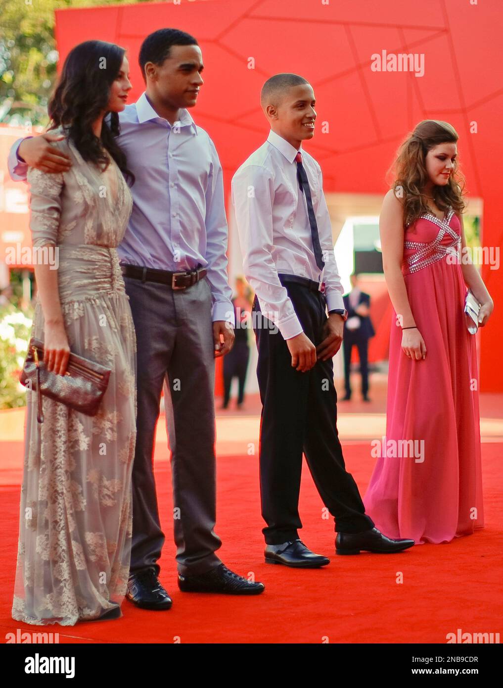 From left, actress Kaya Scodelario, actors James Howson, and Solomon ...
