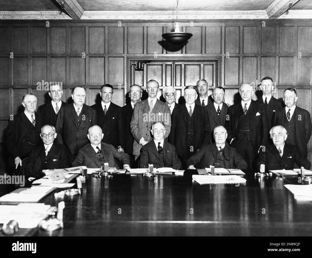 Directors of the Associated Press pose in the board room at 383 Madison ...