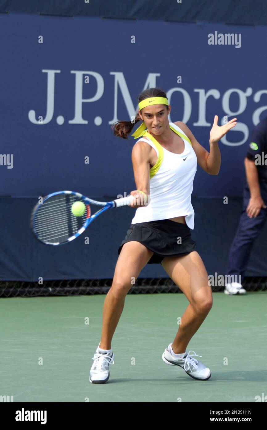 Caroline Garcia of France is seen in action during her match against So ...