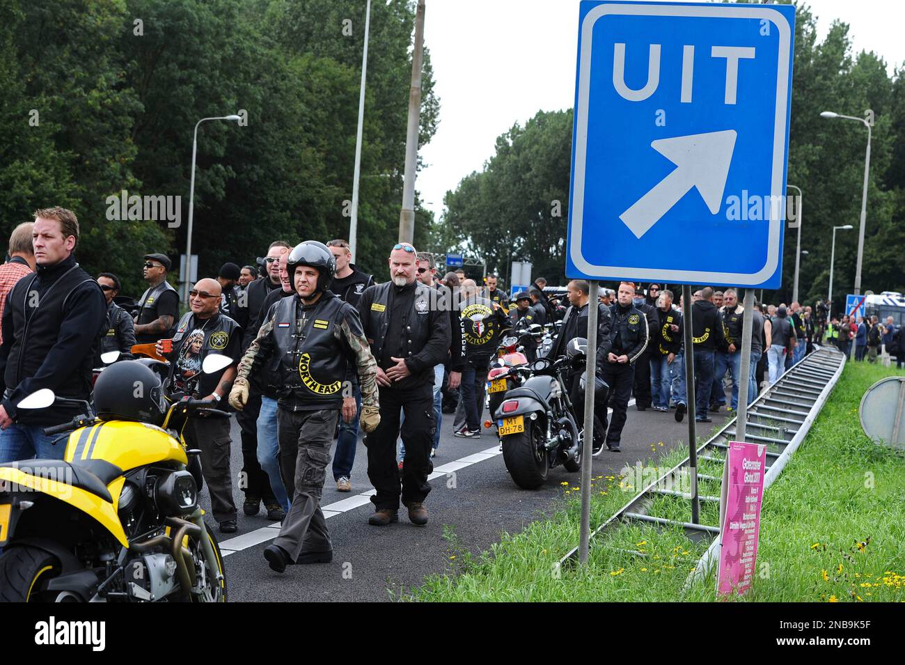 Members of the Satudarah (One Blood) motorcycle gang leave after Dutch ...