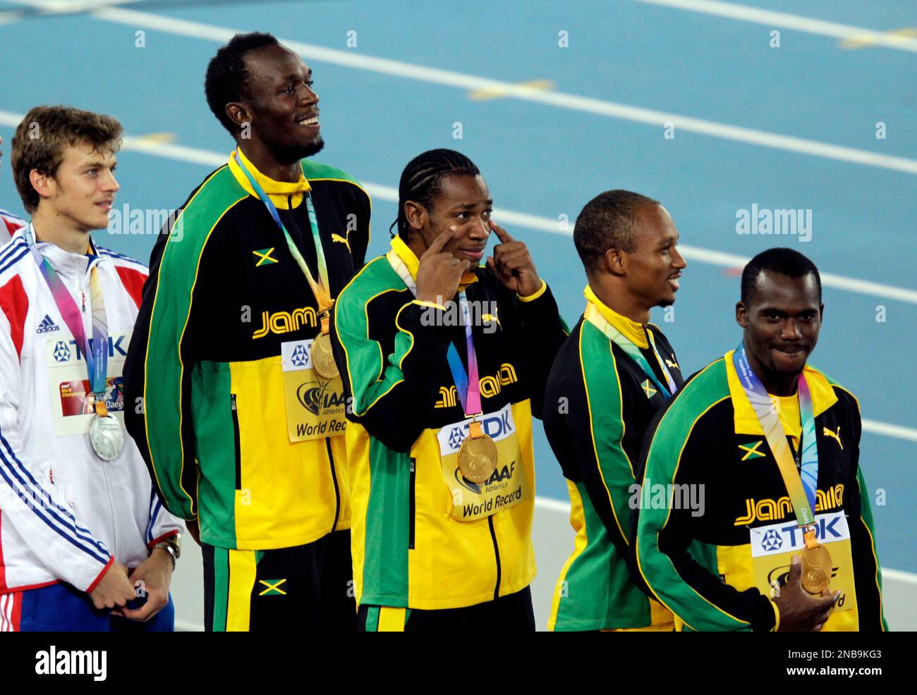 From right, Jamaica's Nesta Carter, Michael Frater, Yohan Blake and ...