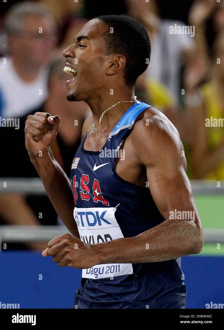 USA's Christian Taylor celebrates after winning the gold medal in the ...