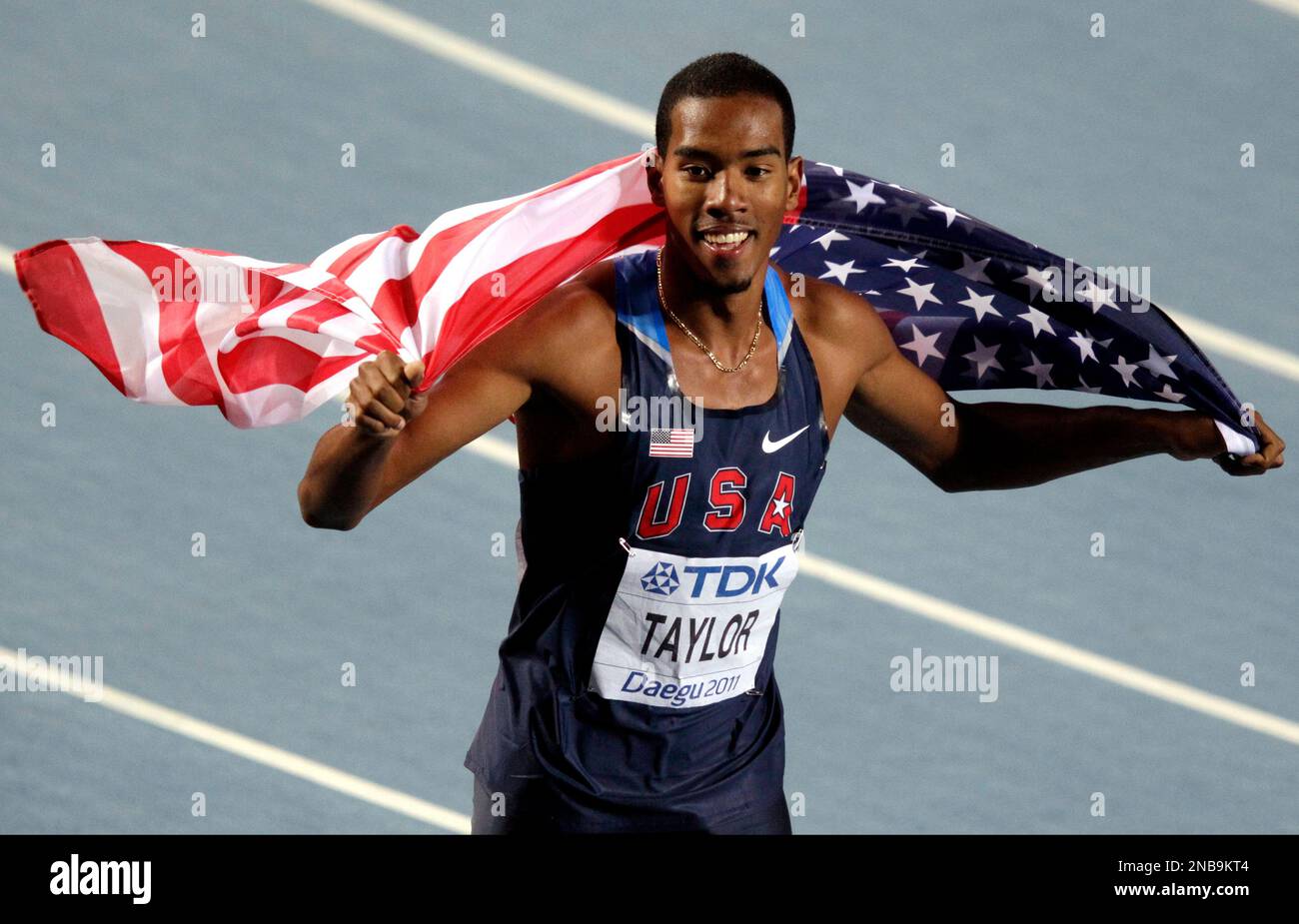 USA's Christian Taylor celebrates after winning the gold medal in the ...