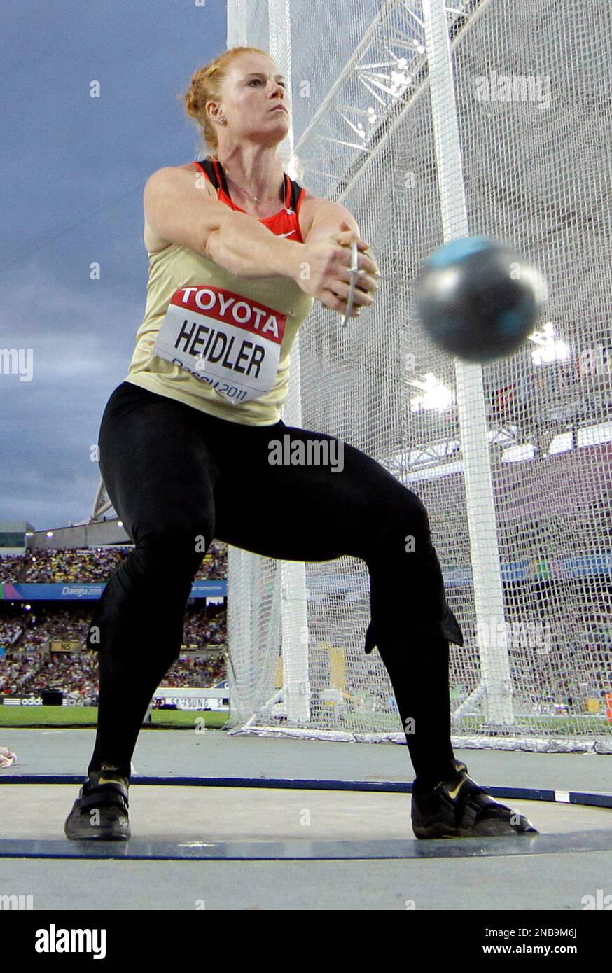 Germany's Betty Heidler competes in the Women's Hammer Throw final at ...
