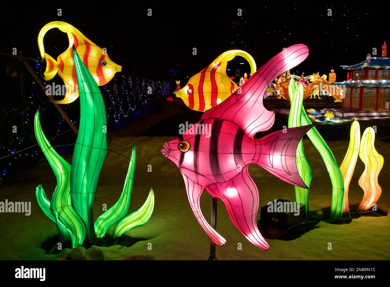 The theme of marine life in the Chinese Lantern Festival Stock Photo ...