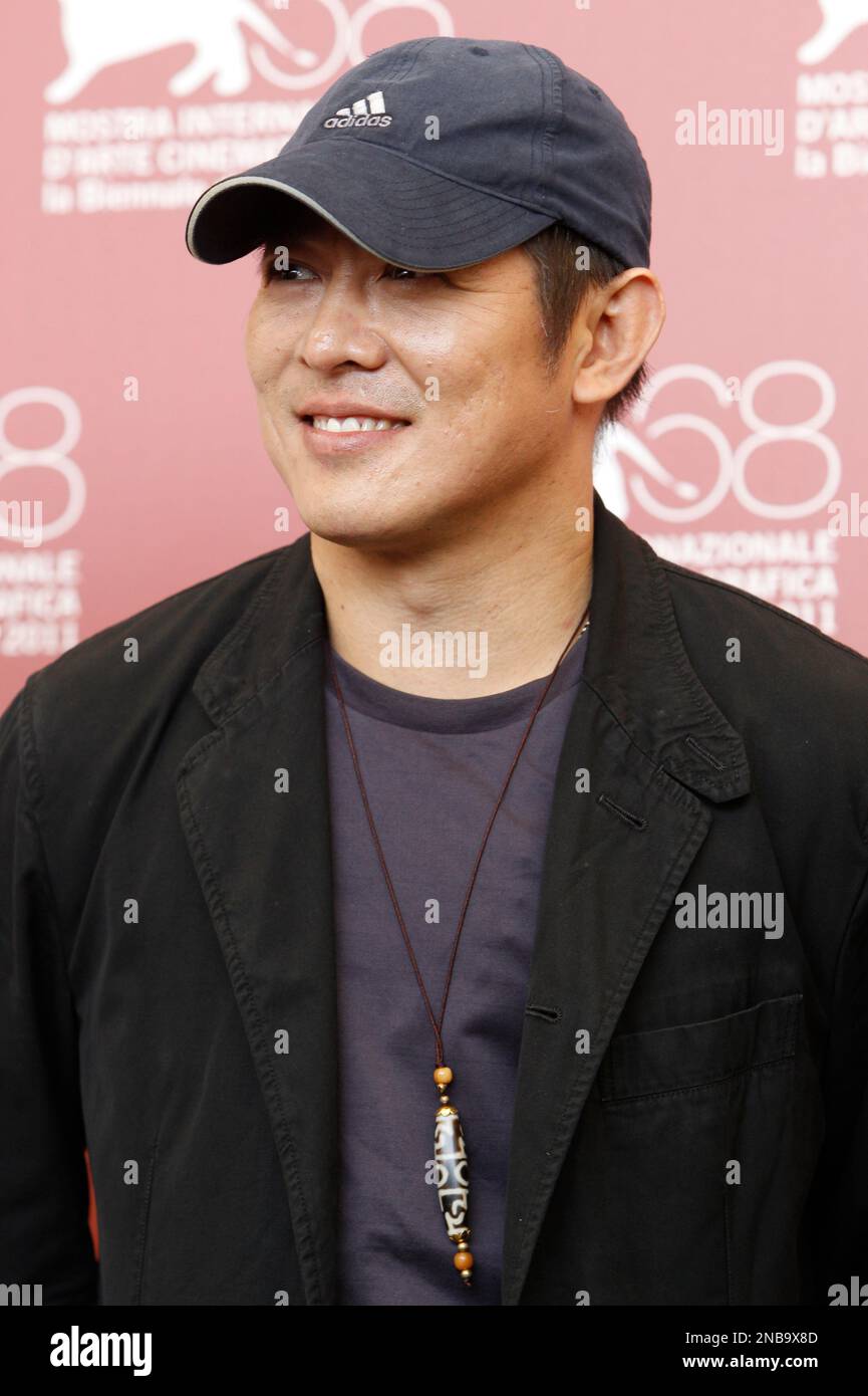 Actor Jet Li smiles during a photo call for the movie The Sorcerer and ...