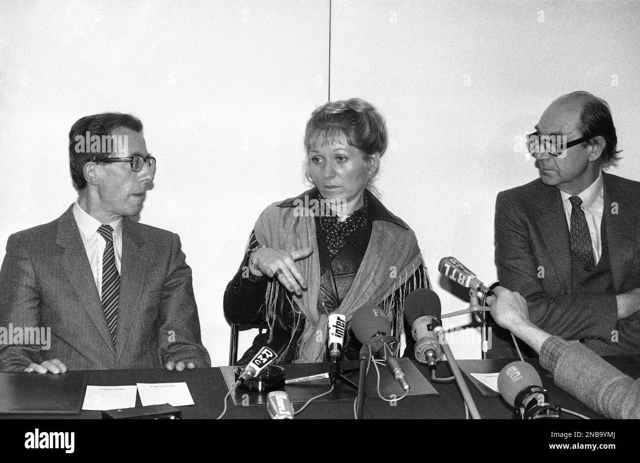 Ute Messner, 42, the daughter of Nazi war criminal Klaus Barbie, center ...