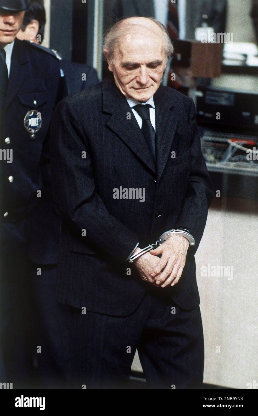 Accused Nazi war criminal Klaus Barbie enters the Lyon, France ...