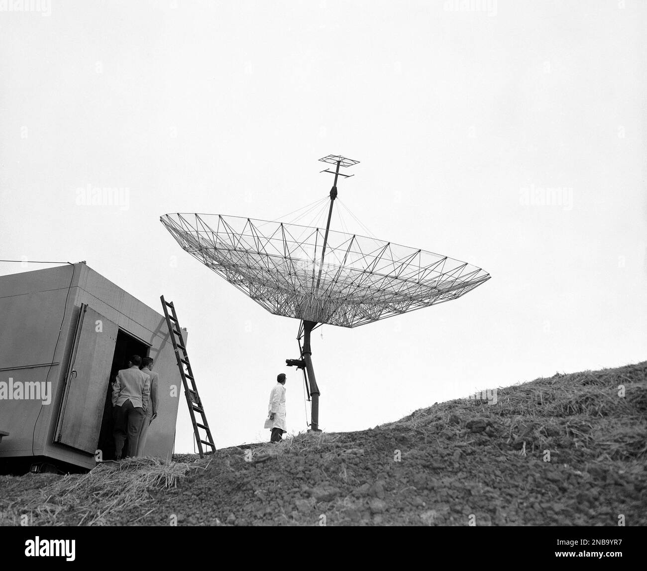 This huge 61-foot diameter parabolic antenna was specially designed by ...