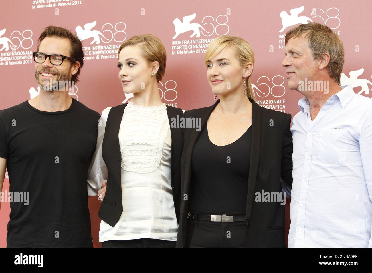 From left Australian actor Guy Pearce, U.S. actress Evan Rachel Wood ...