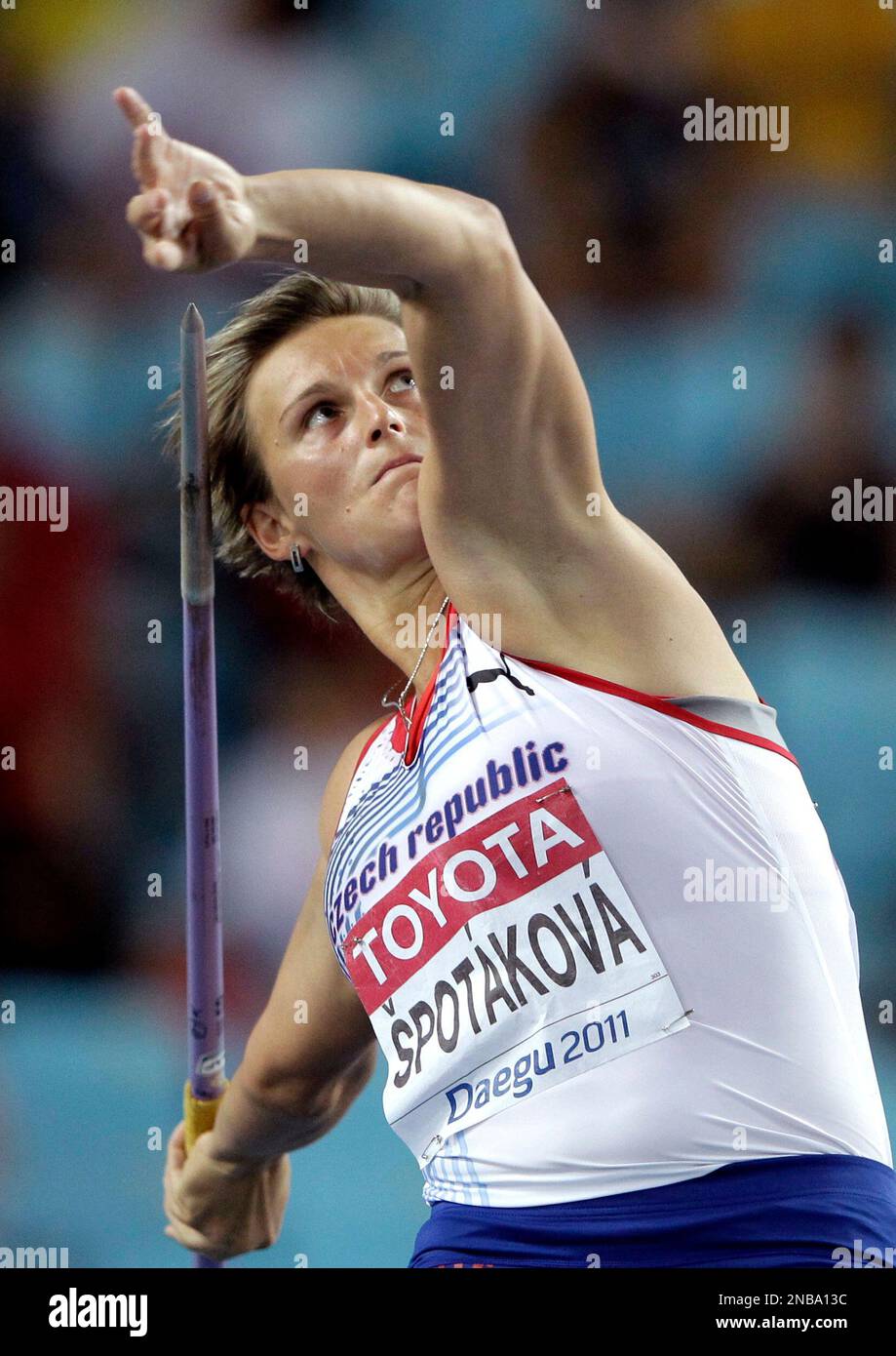 Czech Republic's Barbora Spotakova competes in the Women's Javelin ...