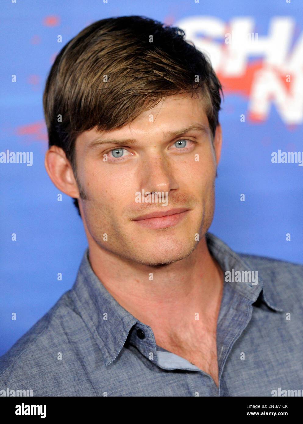 Chris Carmack, a cast member in "Shark Night 3D," poses at a screening ...