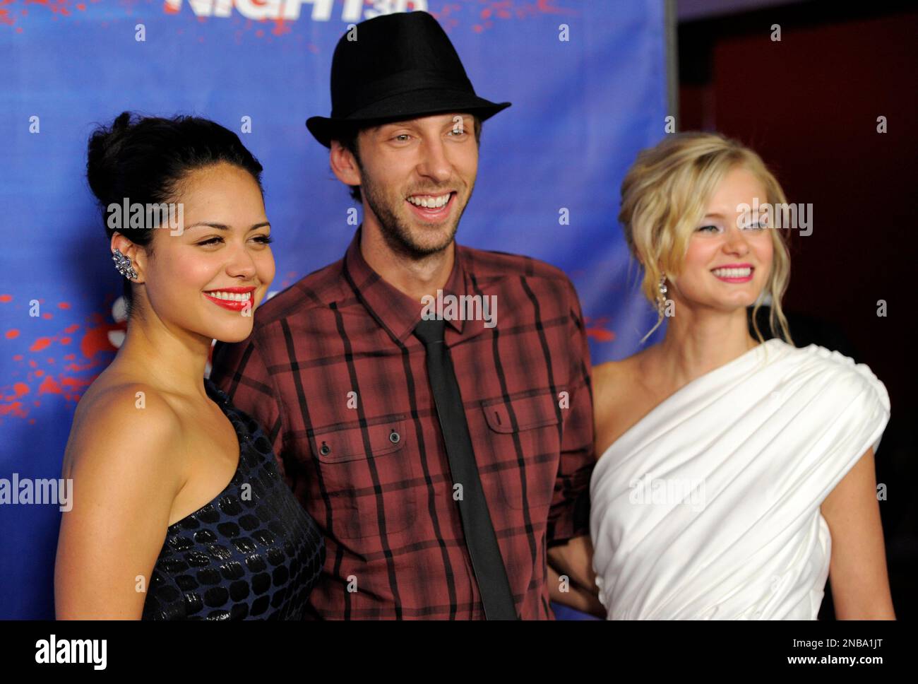 "Shark Night 3D" cast members, from left, Alyssa Diaz, Joel David Moore ...