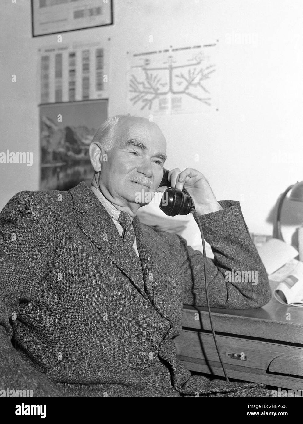 Lee De Forest, inventor and wireless telegraphy pioneer, at Los Angeles ...