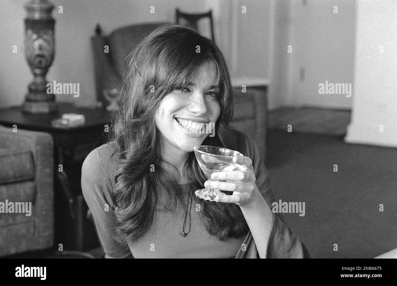 Carly Simon smiles during an interview, Sept. 21, 1983. (AP Photo/Dave ...