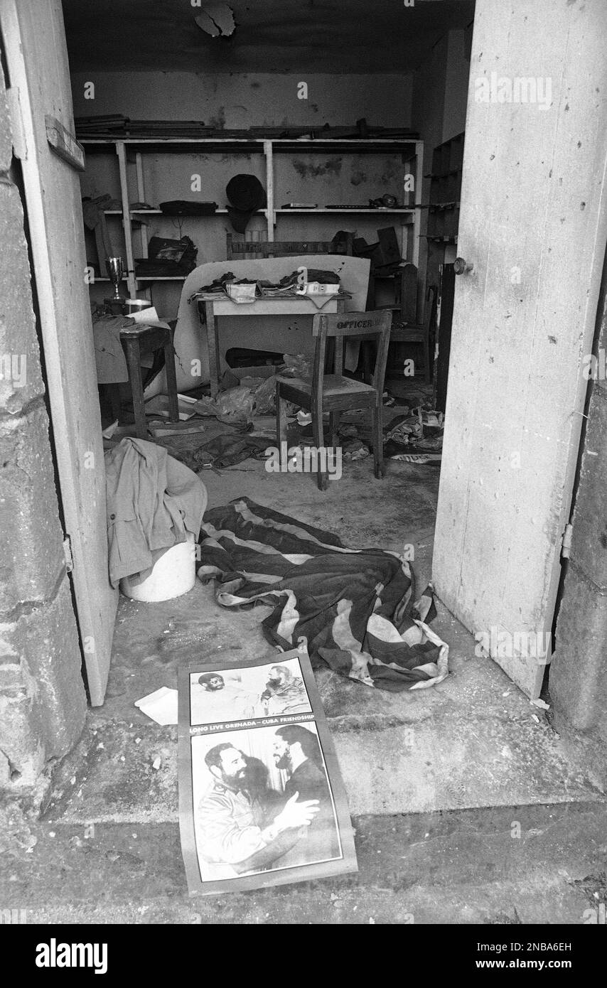 The litter strewn office of the People's Revolutionary Army at Ft ...