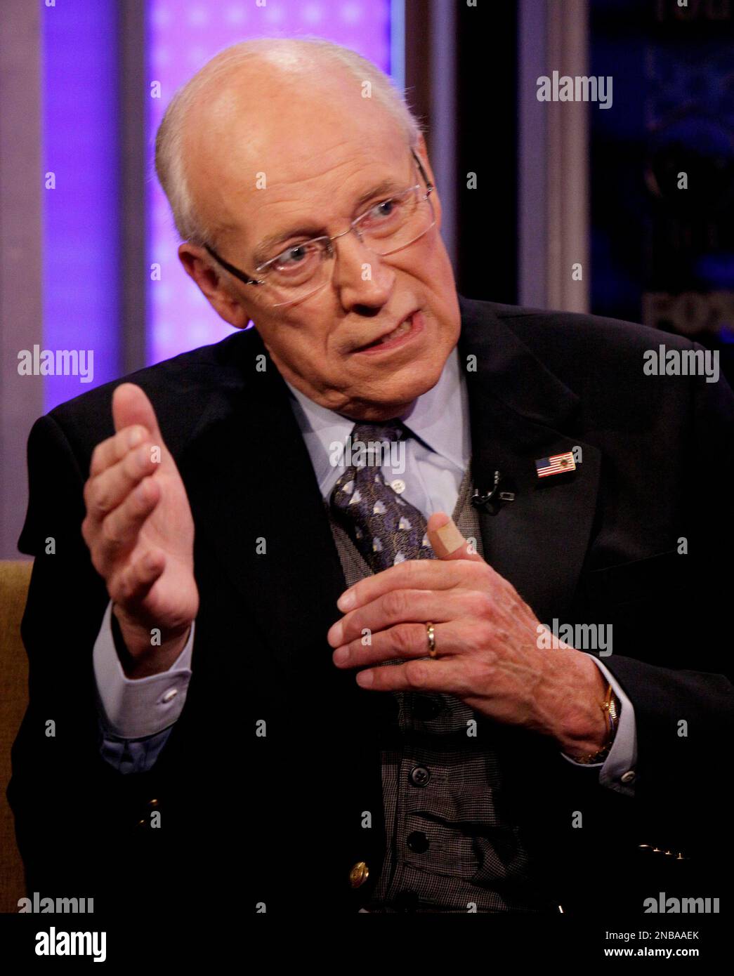 Former Vice President Dick Cheney, left, is interviewed on the "Fox ...