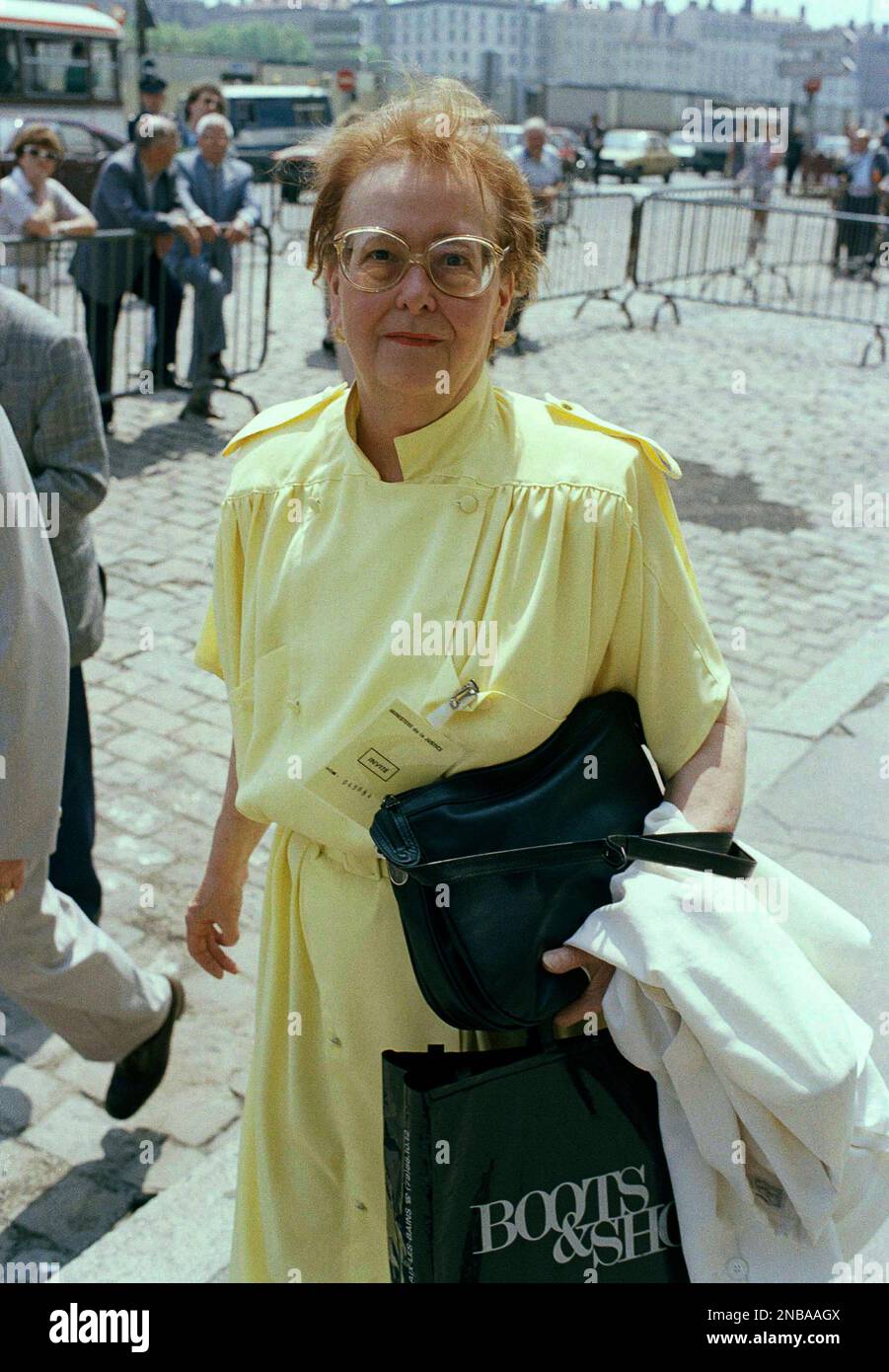 Former Resistance member, Raymonde Guyon, arrives at the Lyon Palais de ...