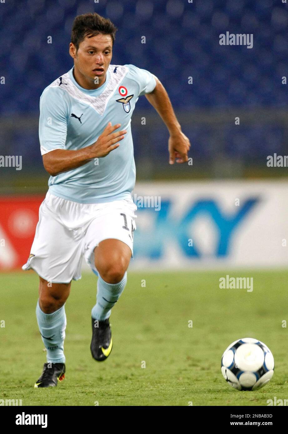 In this picture taken , Friday, Aug. 20, 2009, Lazio forward Mauro ...