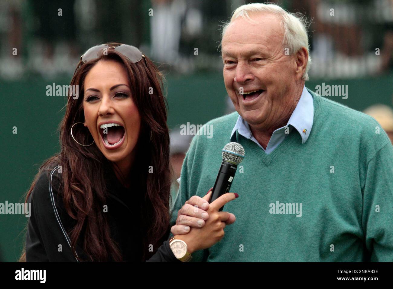 Golfer Arnold Palmer, right, is shown with Golf Channel Morning Drive ...