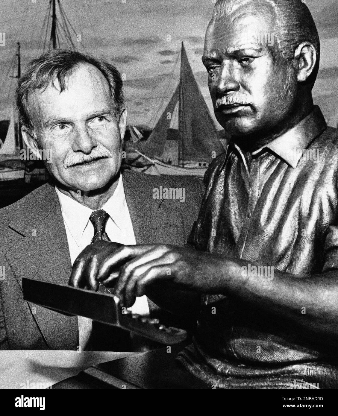 Jack Hemingway, son of Ernest Hemingway, poses after the unveiling of a ...